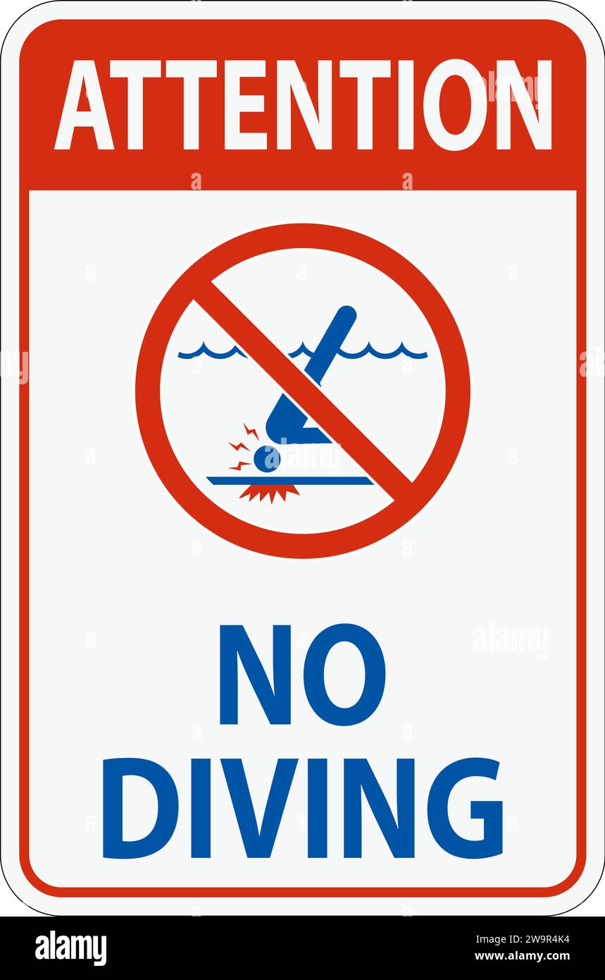 No diving sign pool Stock Vector Images - Alamy
