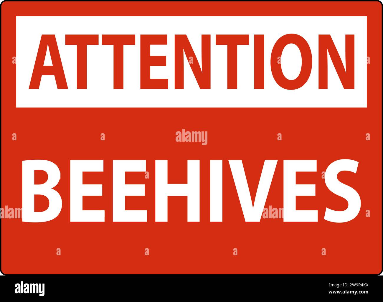 Attention Sign Beehives Stock Vector Image & Art - Alamy