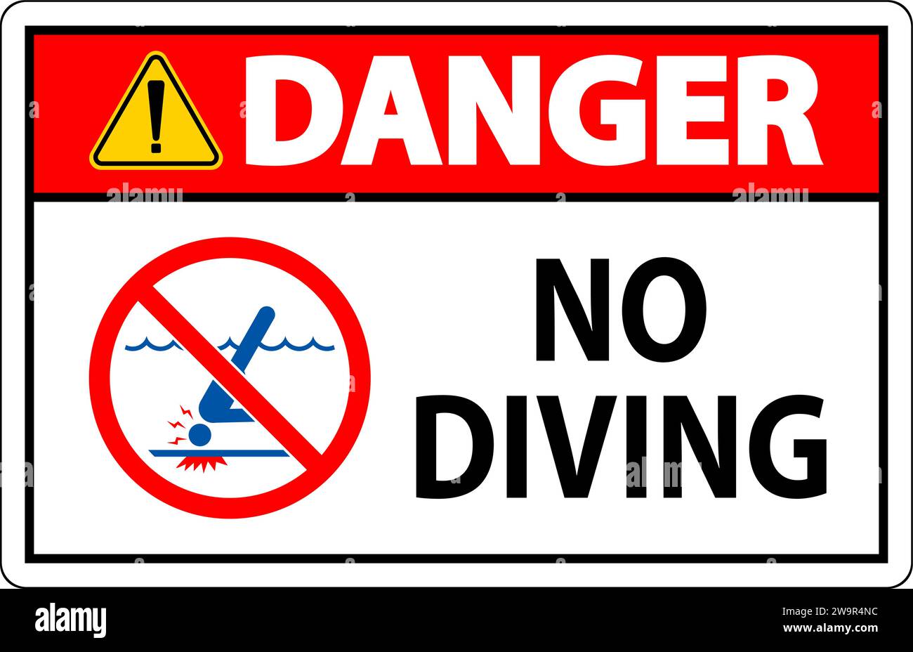 Pool Safety Sign Danger, No Diving Stock Vector Image & Art - Alamy