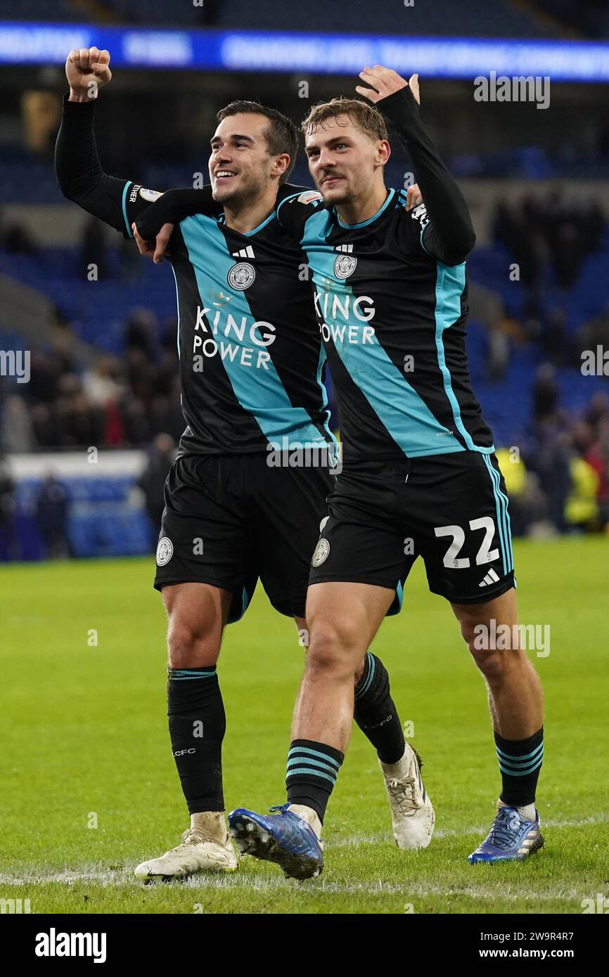 Leicester City's Harry Winks (left) and Kiernan Dewsbury-Hall ...