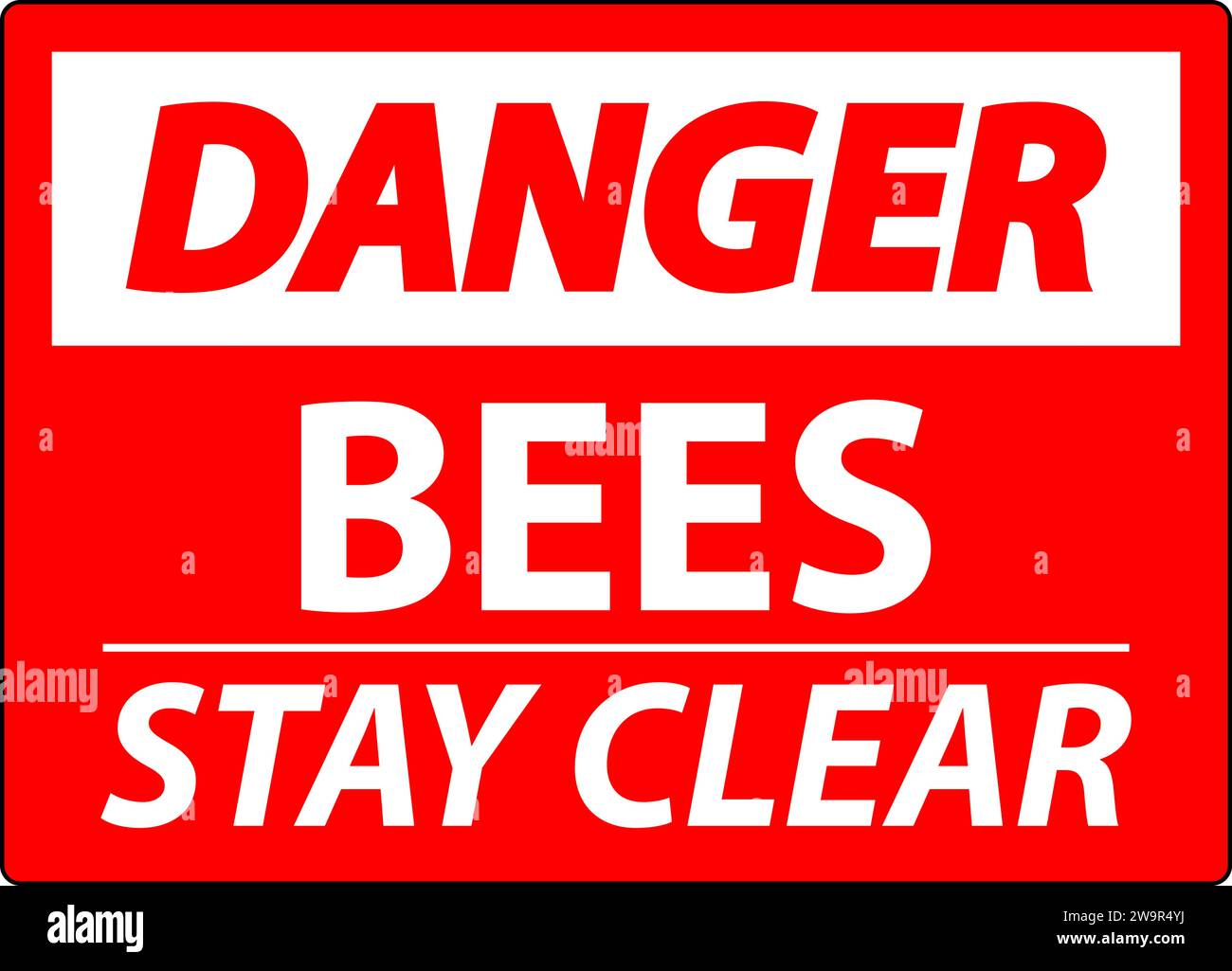 Danger Sign Bees - Stay Clear Stock Vector Image & Art - Alamy