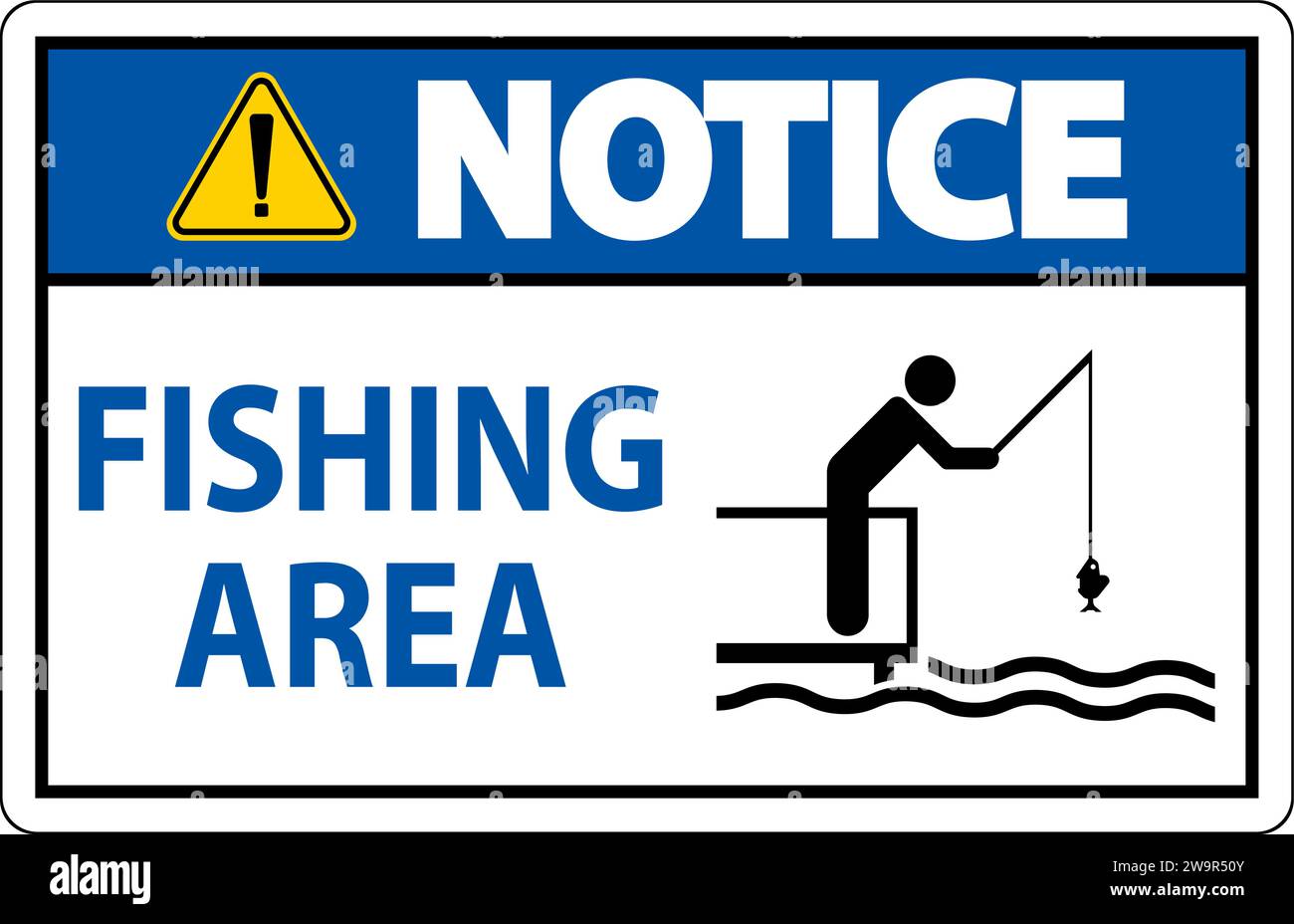 Water Safety Sign Notice -Fishing Area Stock Vector Image & Art - Alamy