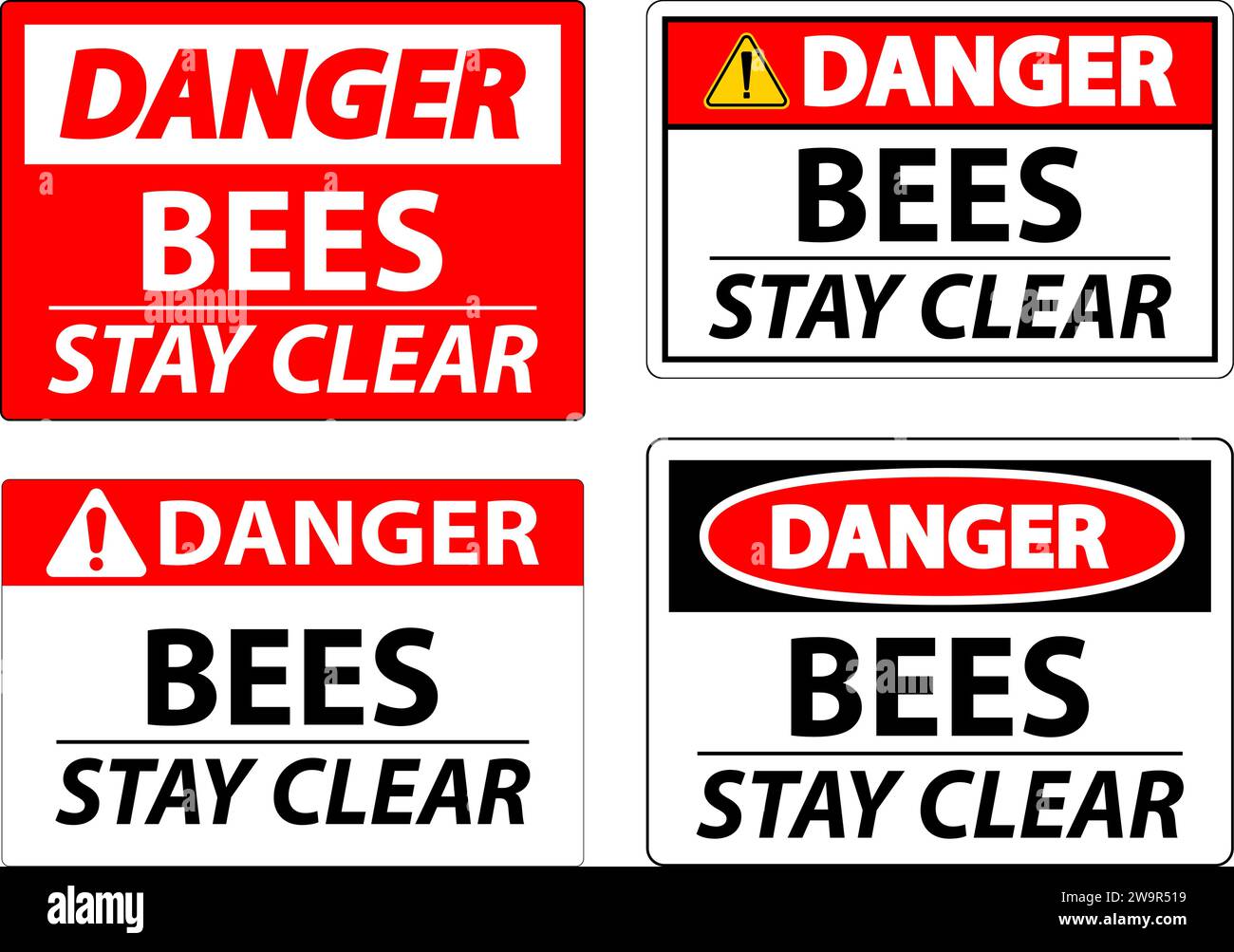 Danger Sign Bees - Stay Clear Stock Vector Image & Art - Alamy