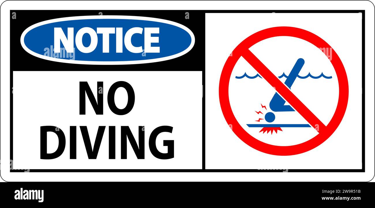 Pool Safety Sign Notice, No Diving Stock Vector Image & Art - Alamy