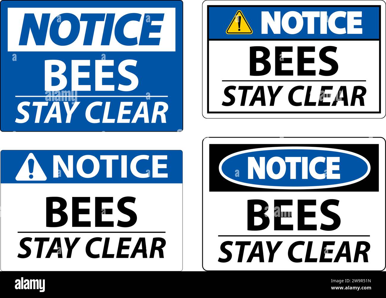Caution Sign Bees - Stay Clear Stock Vector Image & Art - Alamy