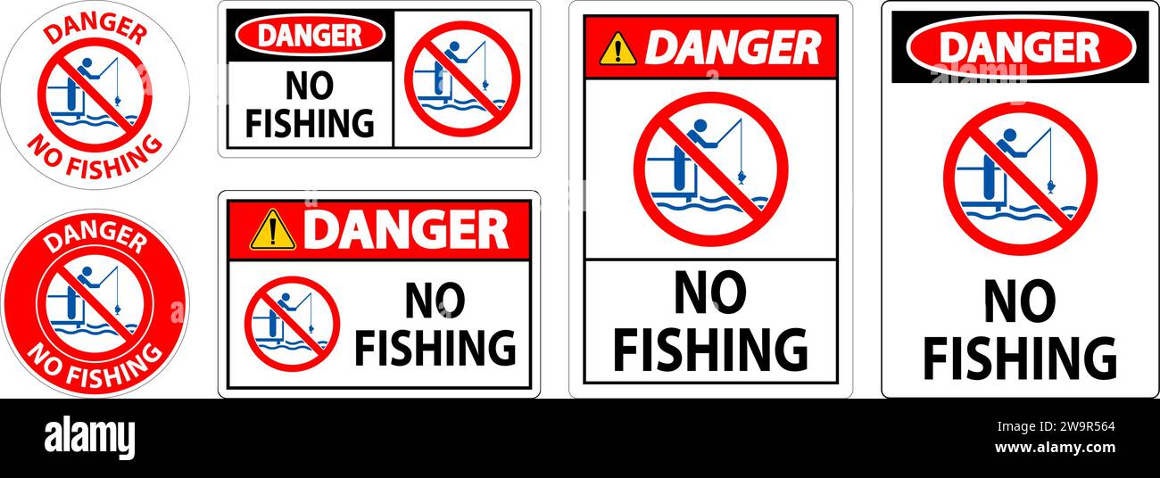 Water Safety Sign Danger, No Fishing Stock Vector Image & Art - Alamy