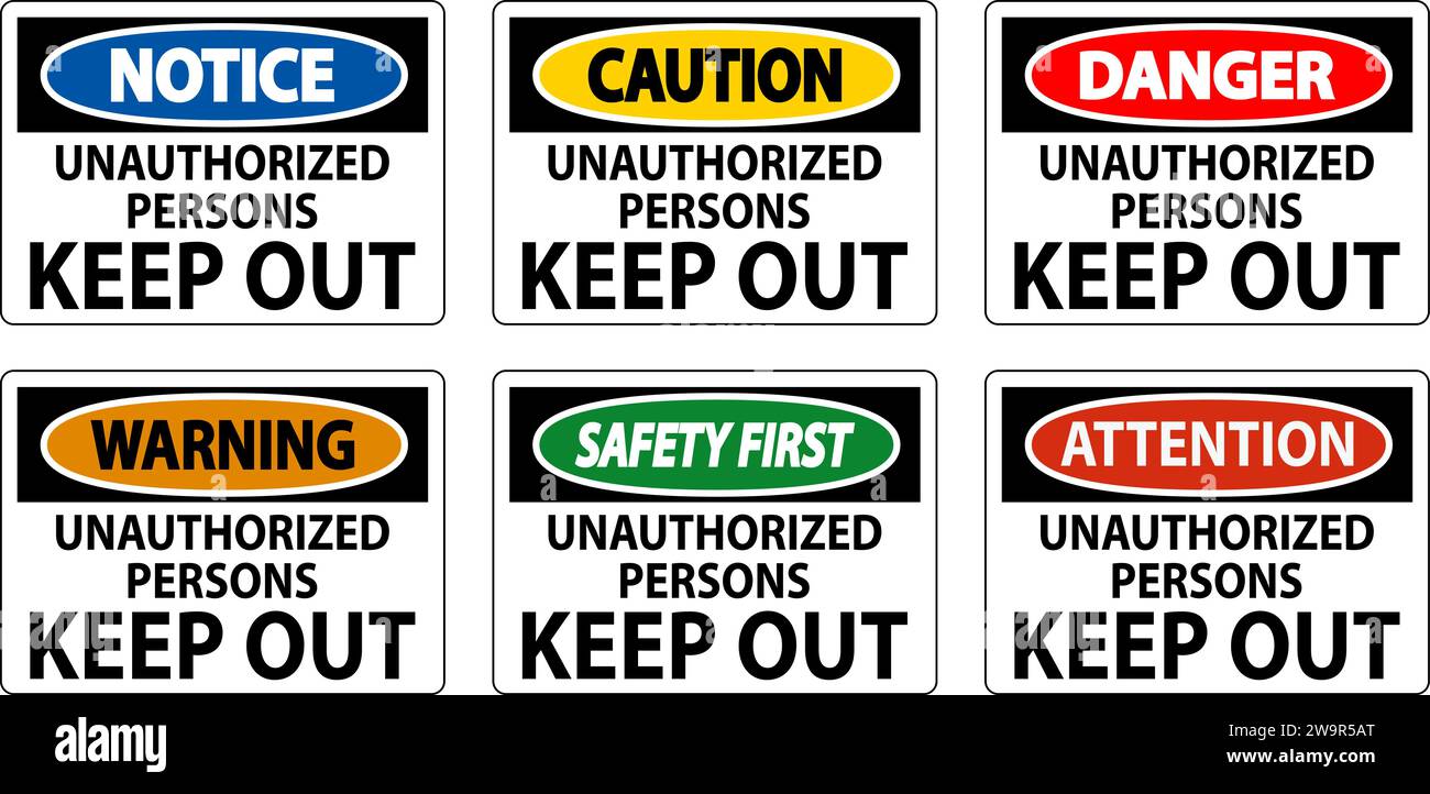 Unauthorized entry restricted Stock Vector Images - Alamy