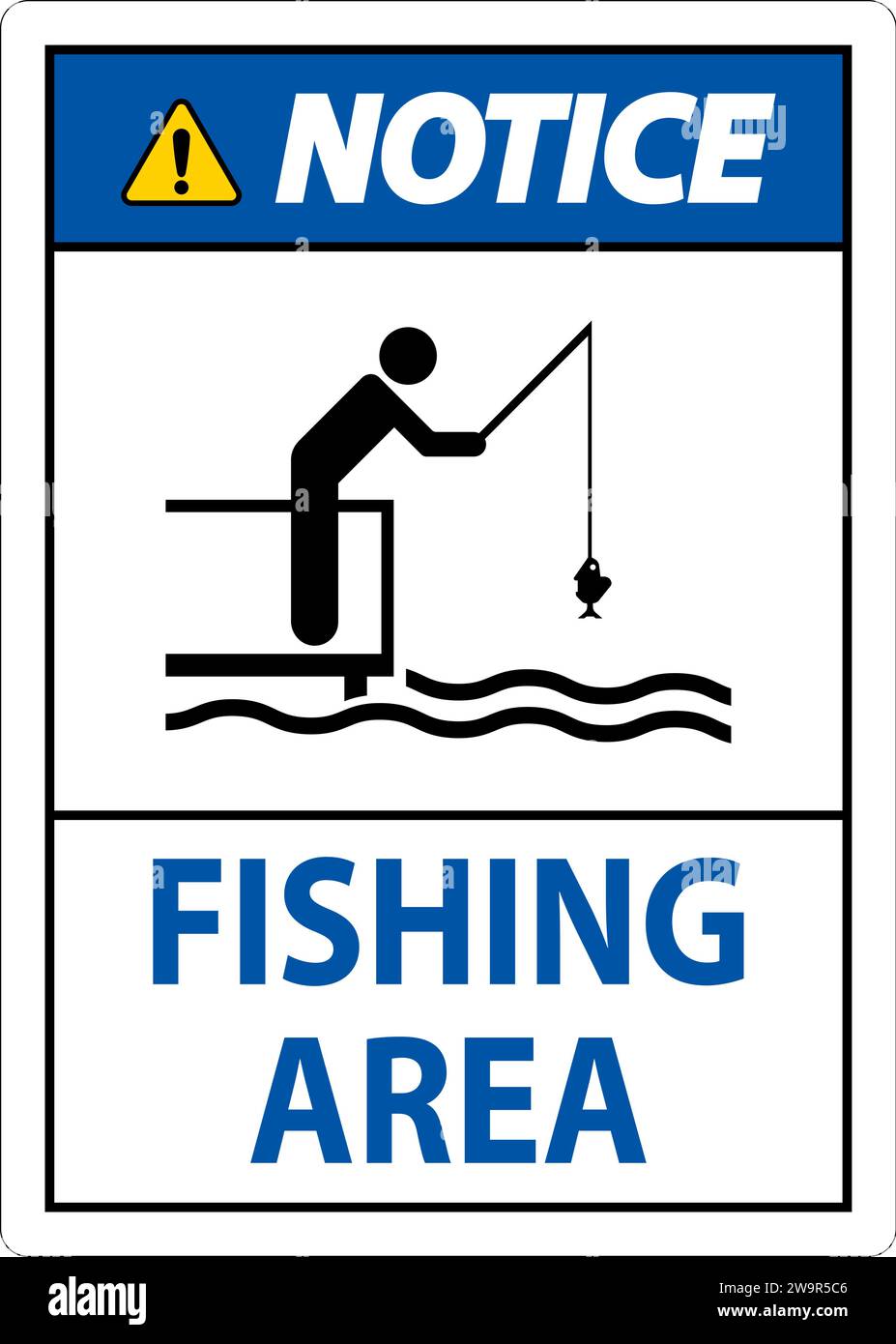Water Safety Sign Notice -Fishing Area Stock Vector Image & Art - Alamy