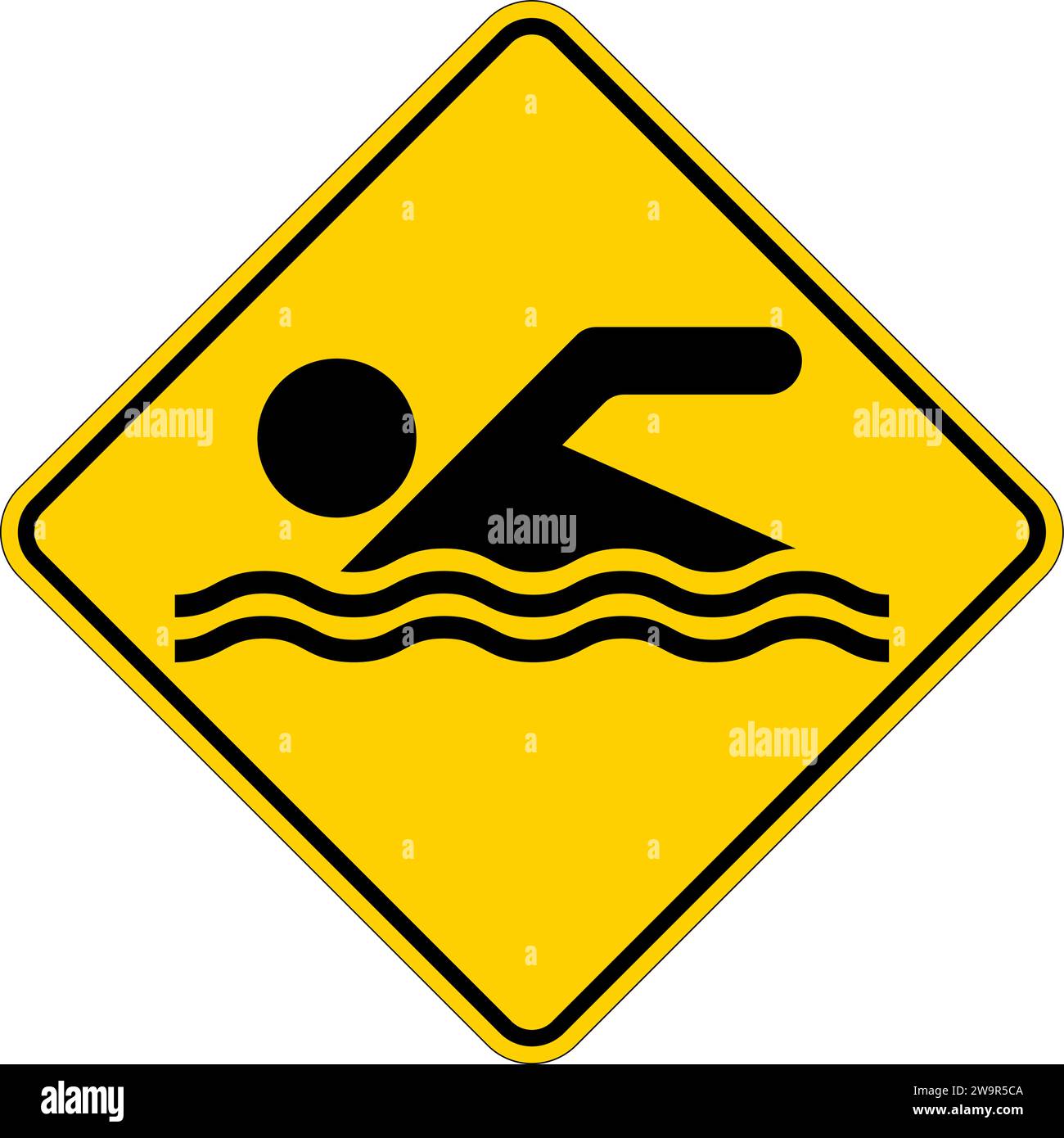 Water Safety Sign Notice -Swimming Area Stock Vector Image & Art - Alamy