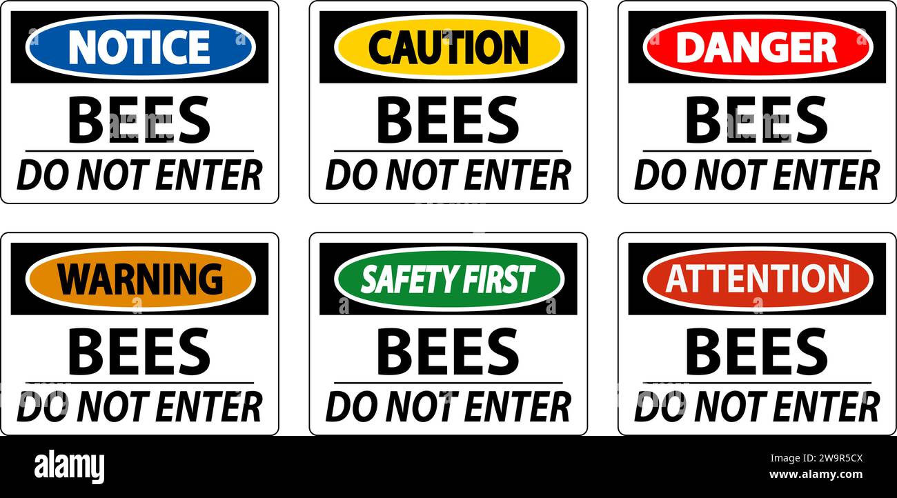 Caution Sign Bees - Do Not Enter Stock Vector Image & Art - Alamy
