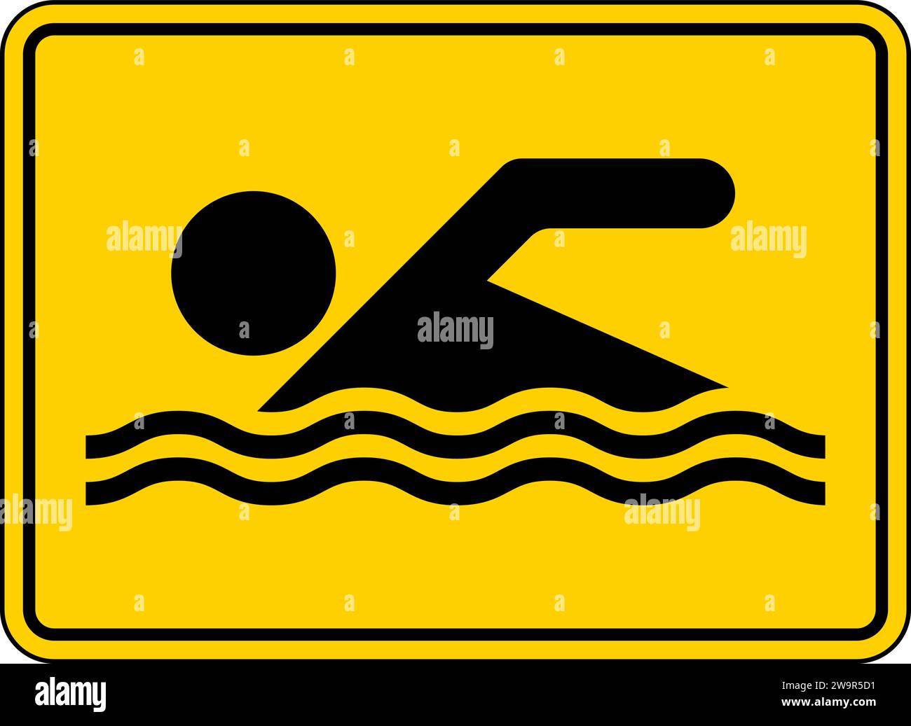 Water Safety Sign Notice -Swimming Area Stock Vector Image & Art - Alamy