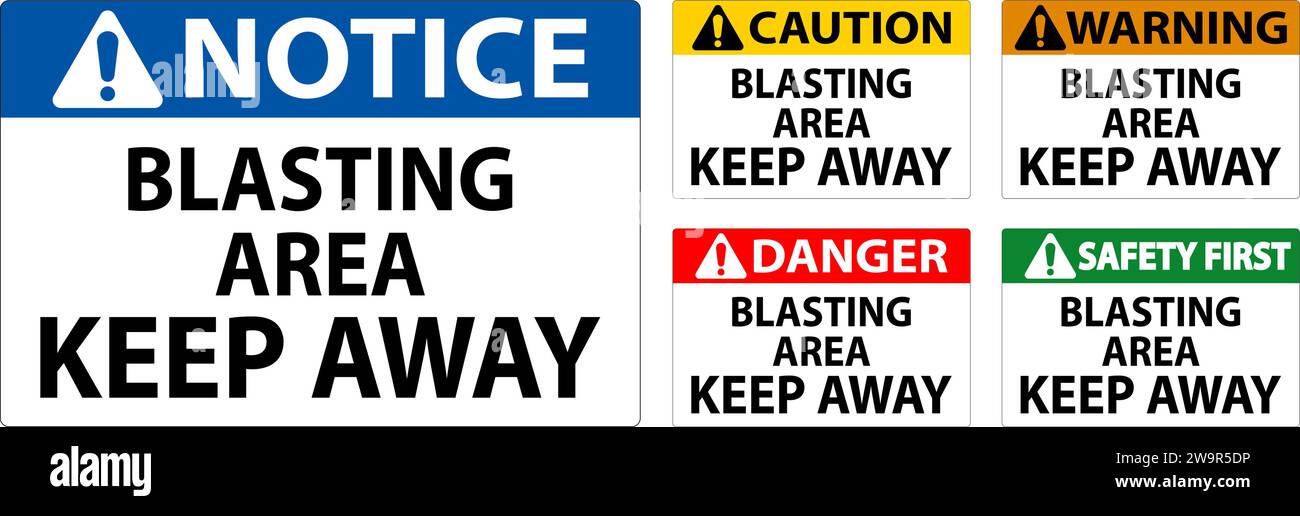 Caution Sign Blasting Area - Keep Away Stock Vector Image & Art - Alamy