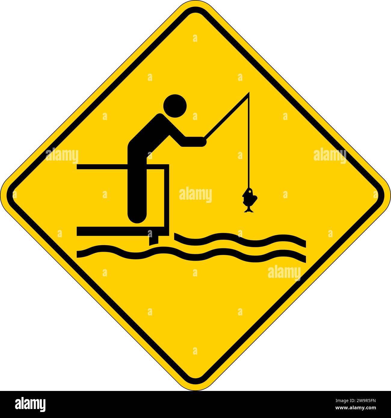 Water Safety Sign Notice -Fishing Area Stock Vector Image & Art - Alamy