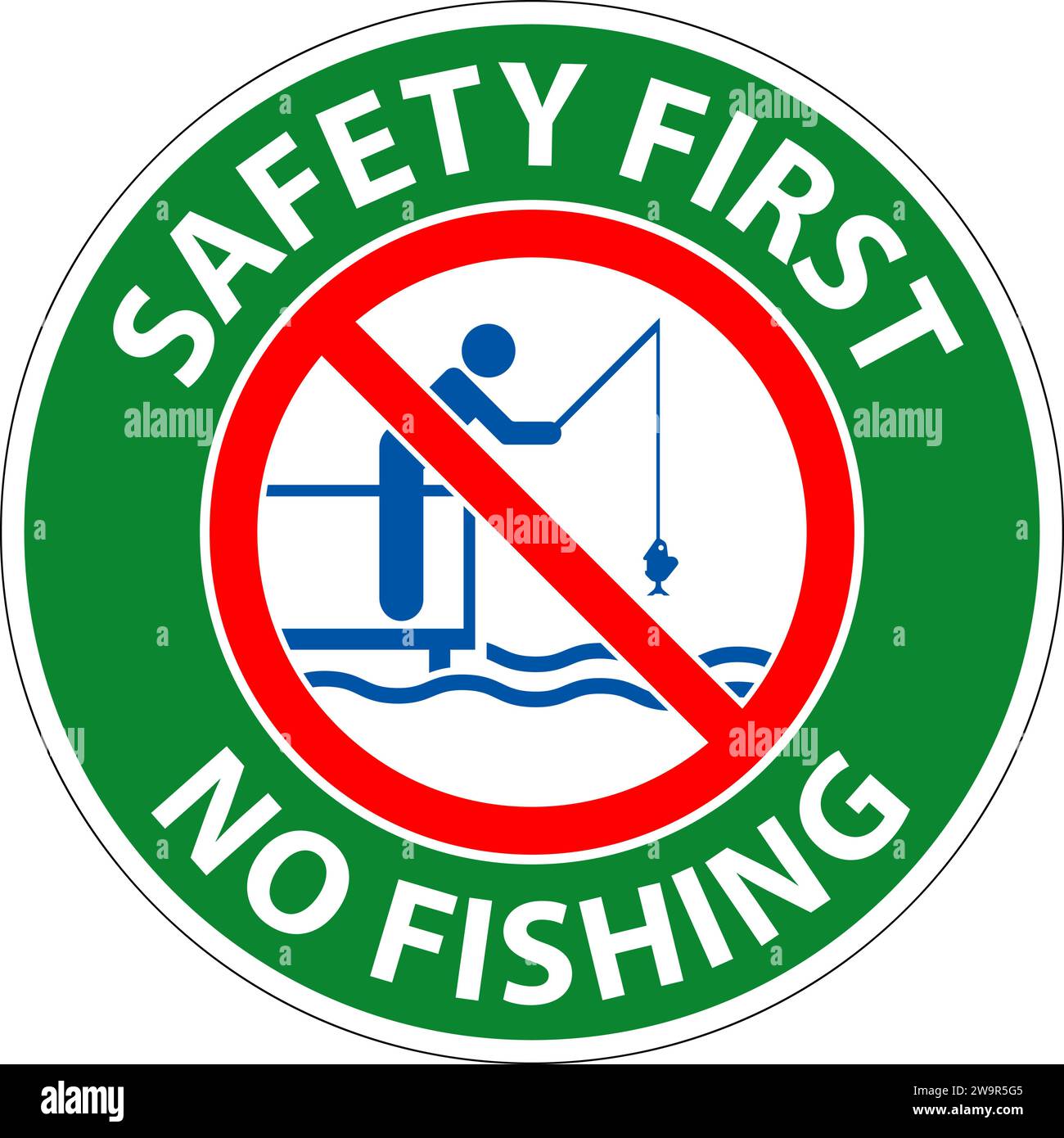 Water Safety Sign Safety First, No Fishing Stock Vector Image & Art - Alamy