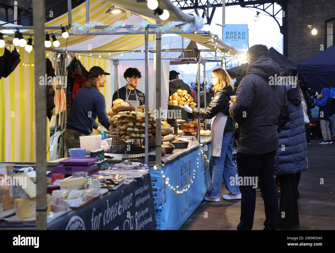 Canopy Market at Christmas time at Kings Cross, north London, UK Stock ...