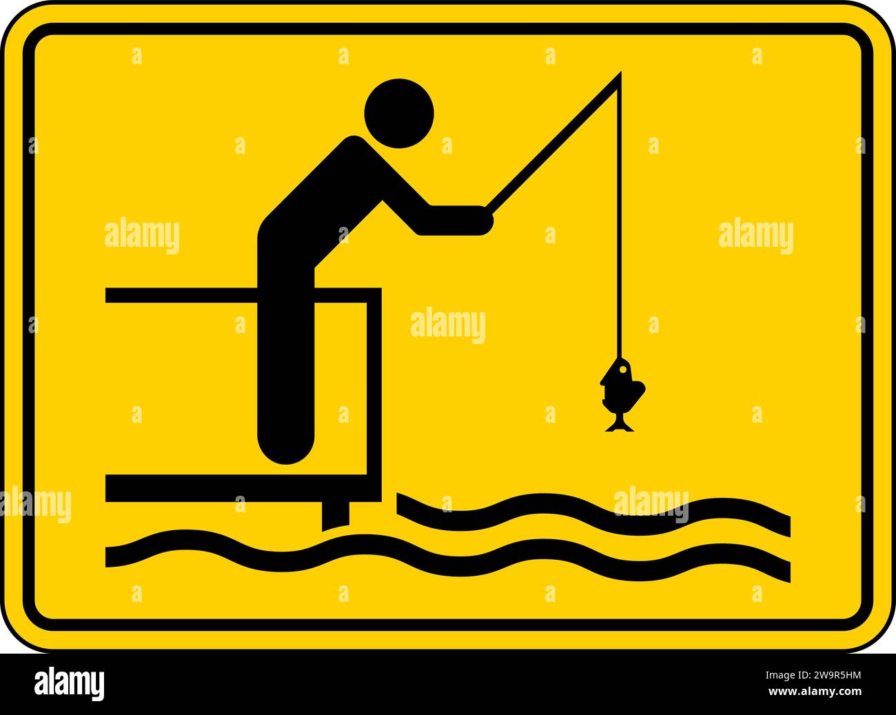 Water Safety Sign Notice -Fishing Area Stock Vector Image & Art - Alamy