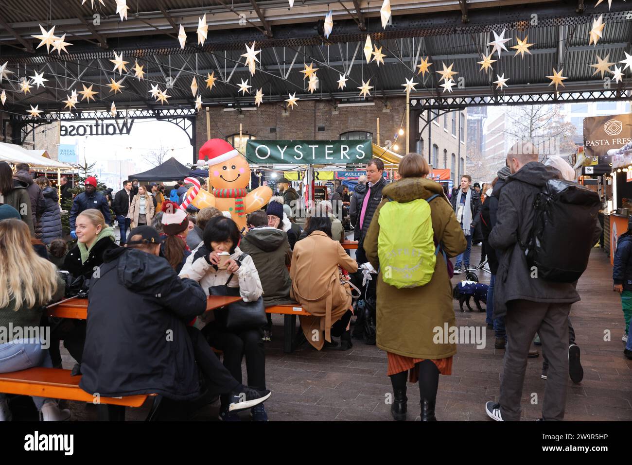Canopy Market at Christmas time at Kings Cross, north London, UK Stock ...
