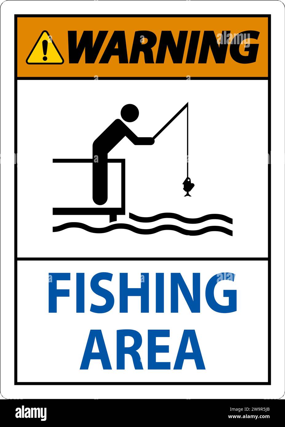 Water Safety Sign Warning -Fishing Area Stock Vector Image & Art - Alamy