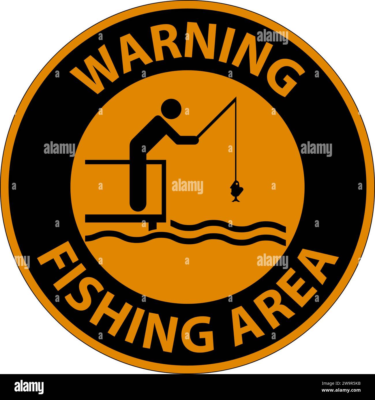 Water Safety Sign Warning -Fishing Area Stock Vector Image & Art - Alamy