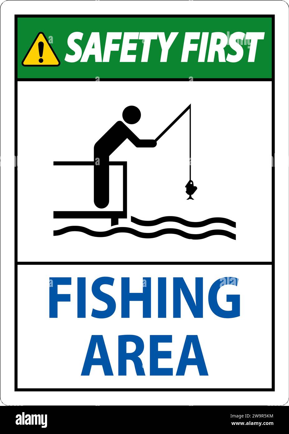 Water Safety First Sign - Fishing Area Stock Vector Image & Art - Alamy