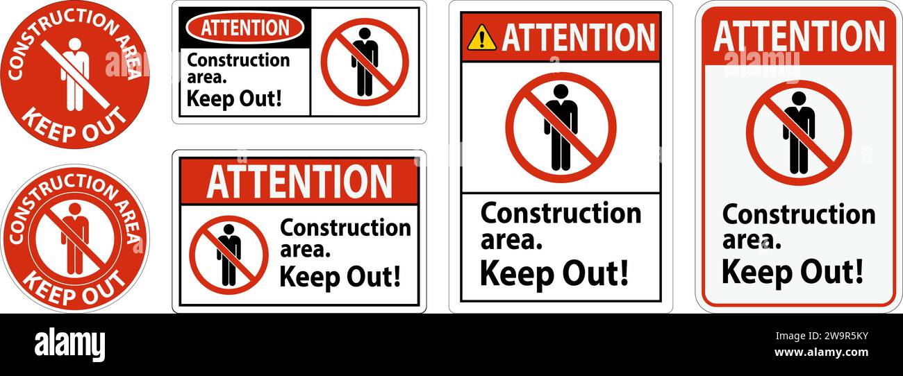 Attention Sign Construction Area - Keep Out Stock Vector Image & Art ...