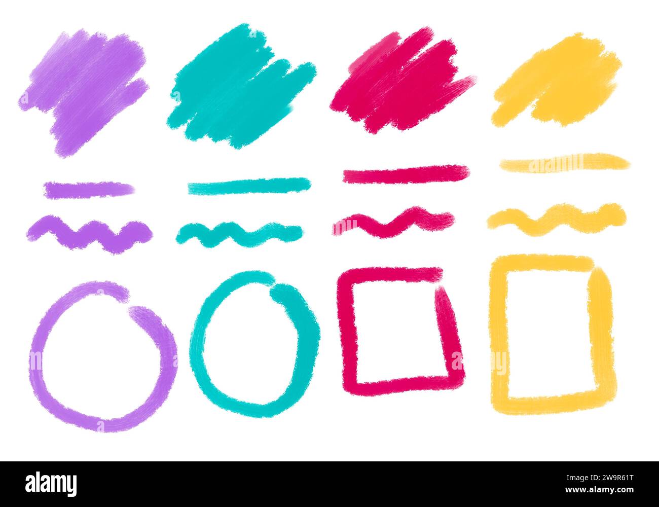 Set markers colored stripes and spots on white background for wrapping ...