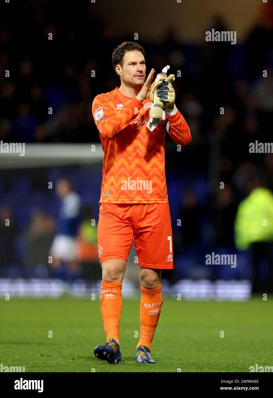 Queens Park Rangers goalkeeper Asmir Begovic applauds the fans after ...