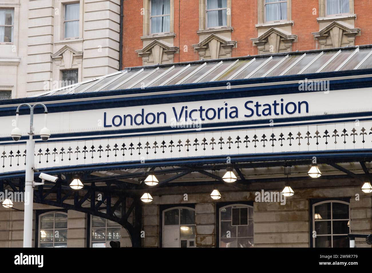 London, UK - March 17 2023; Sign with name on awning for London ...