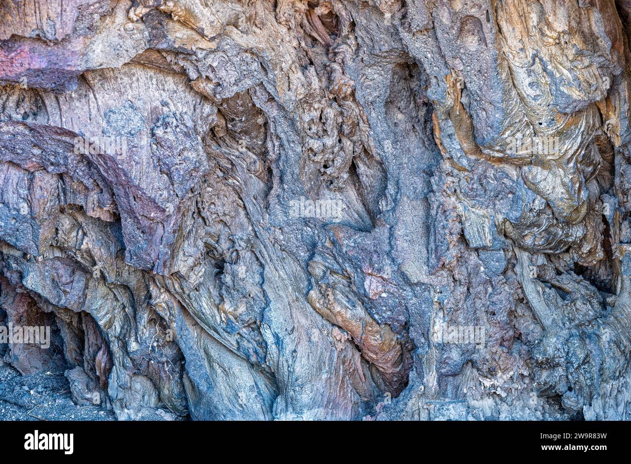 Wavy molten lava patterns preserved in a spatter cone at the Fleener ...