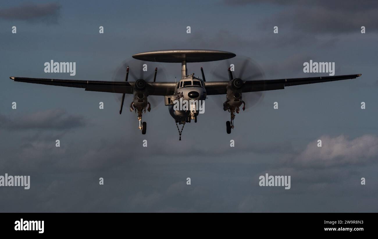 An E-2D Hawkeye, attached to the "Bear Aces" of Airborne Command and ...