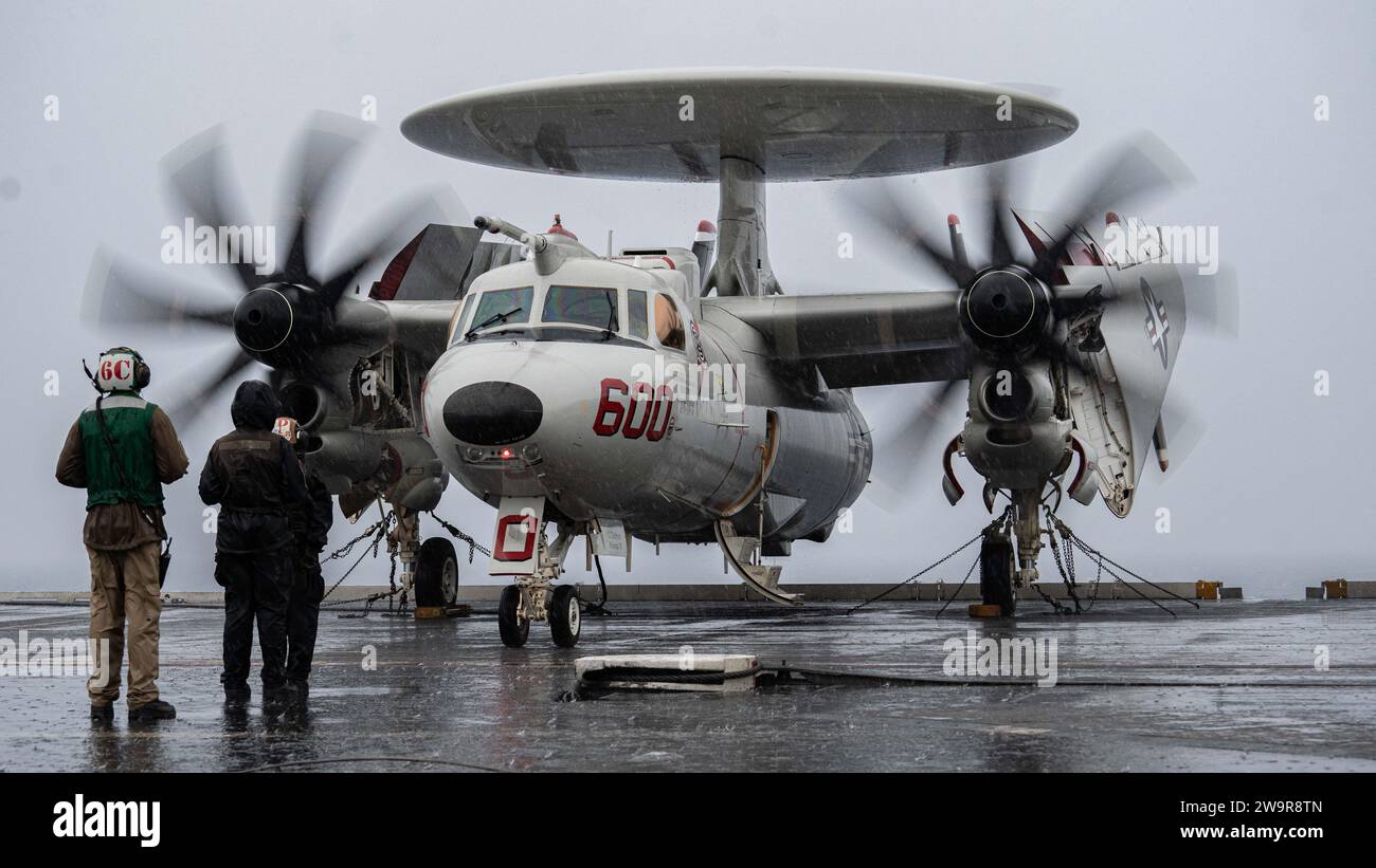 An E-2D Hawkeye, attached to the "Bear Aces" of Airborne Command and ...