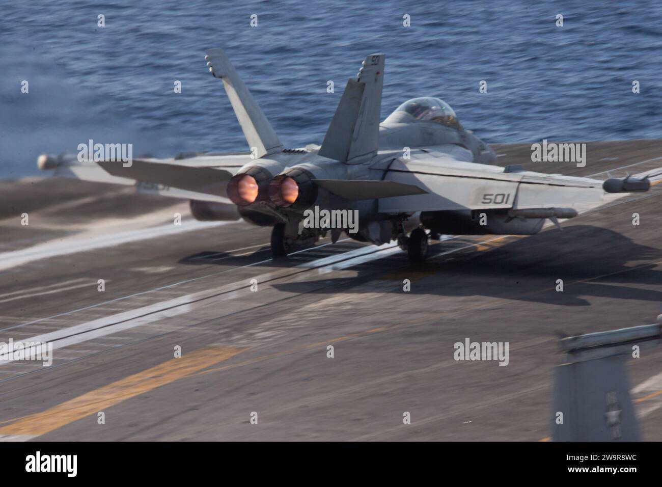 An E/A-18G Growler, attached to the "Gray Wolves" of Electronic Attack ...