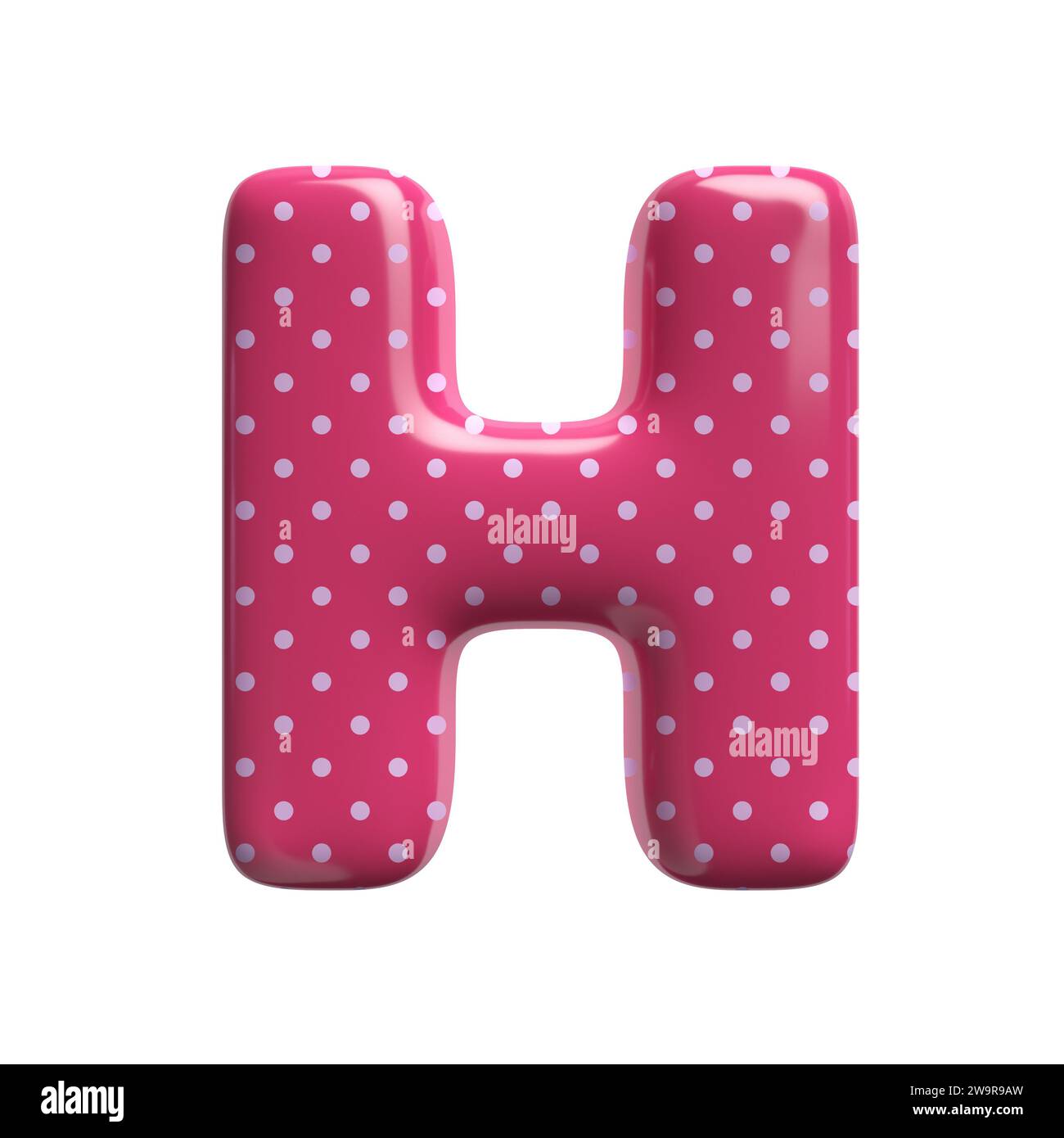 Polka dot letter H - Upper-case 3d pink retro font - suitable for ...