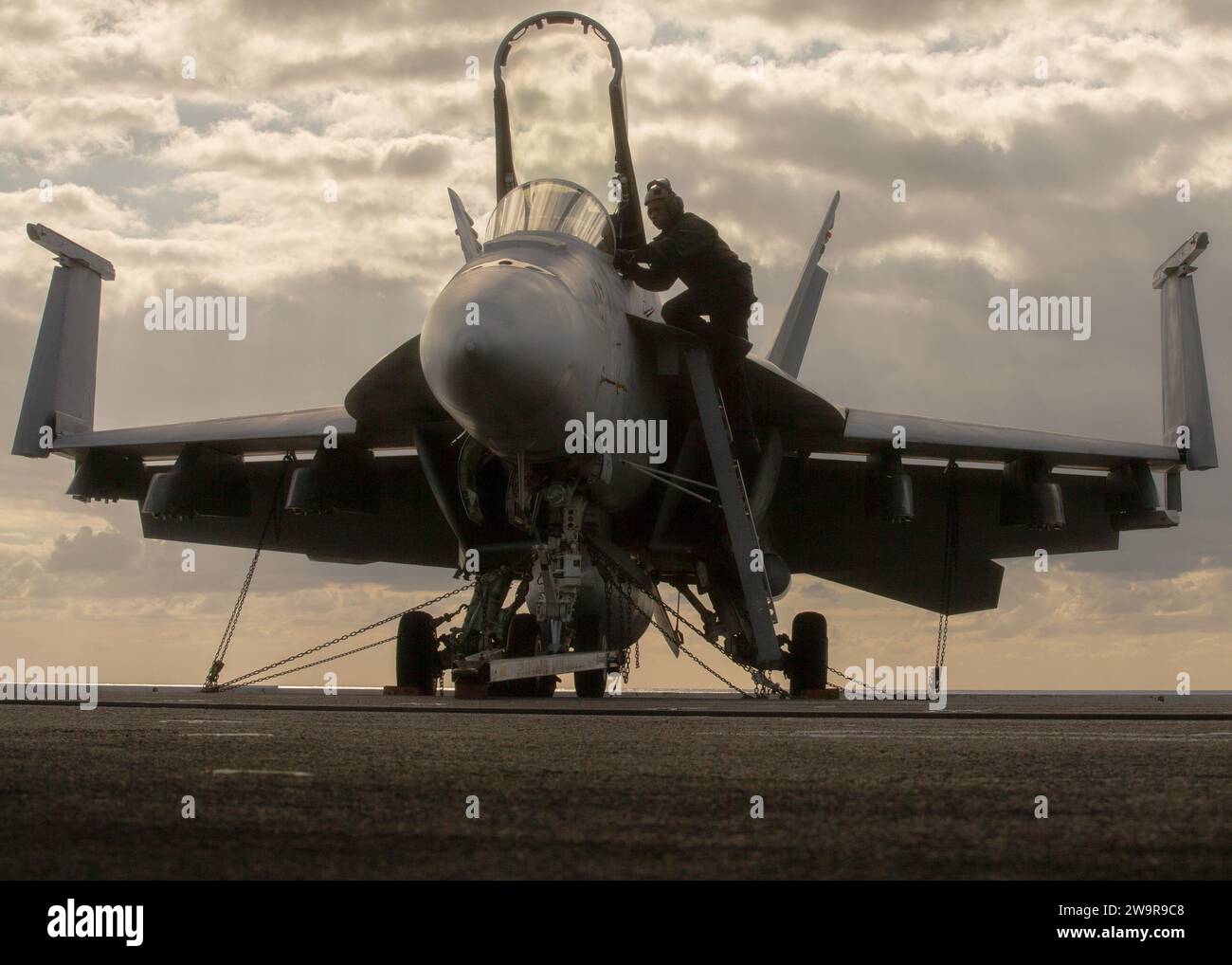 Airman Jaden Hunter, assigned to the "Ragin' Bulls" of Strike Fighter ...