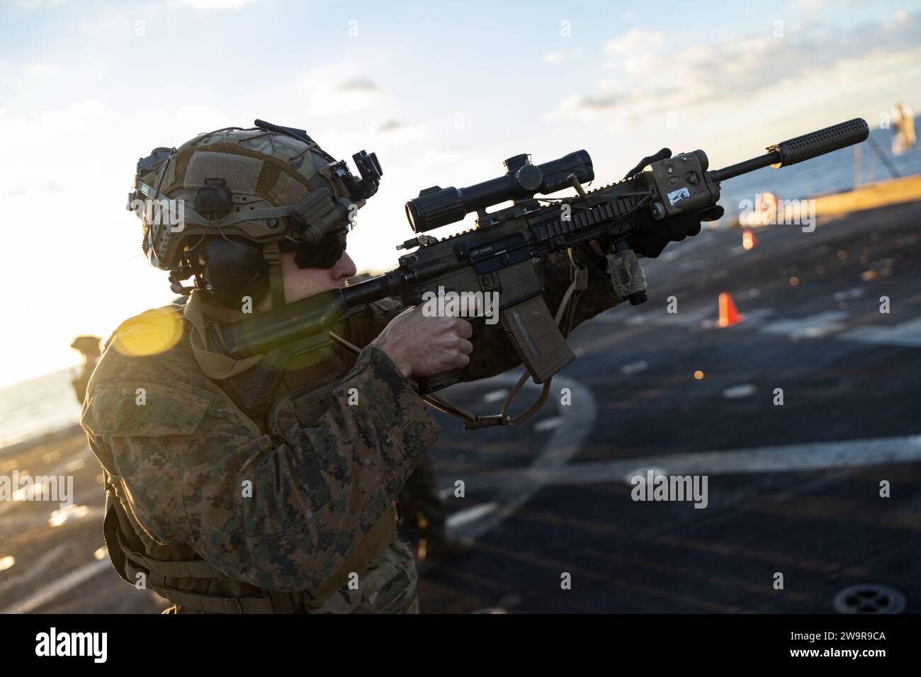 U.S. Marine Corps Lance Cpl. Brenden Flanigan, a rifleman assigned to ...