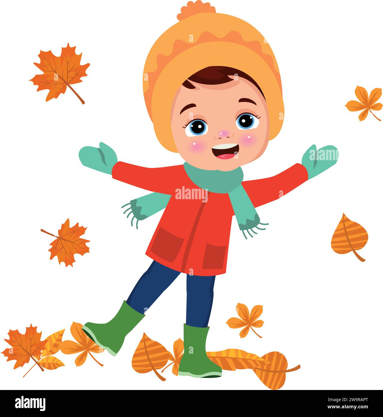 Tree leaves falling cute Stock Vector Images - Alamy