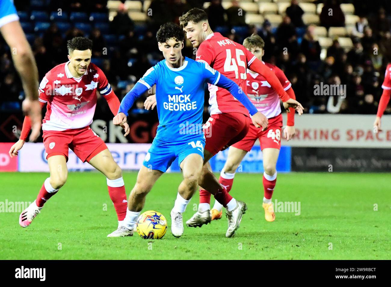Joel Randall (14 Peterborough United) controls the ball during the Sky ...