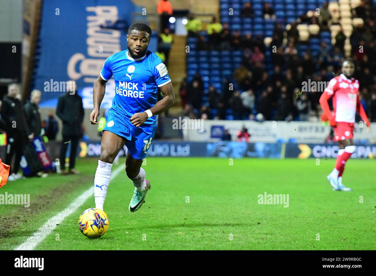 David Ajiboye (16 Peterborough United) controls the ball during the Sky ...