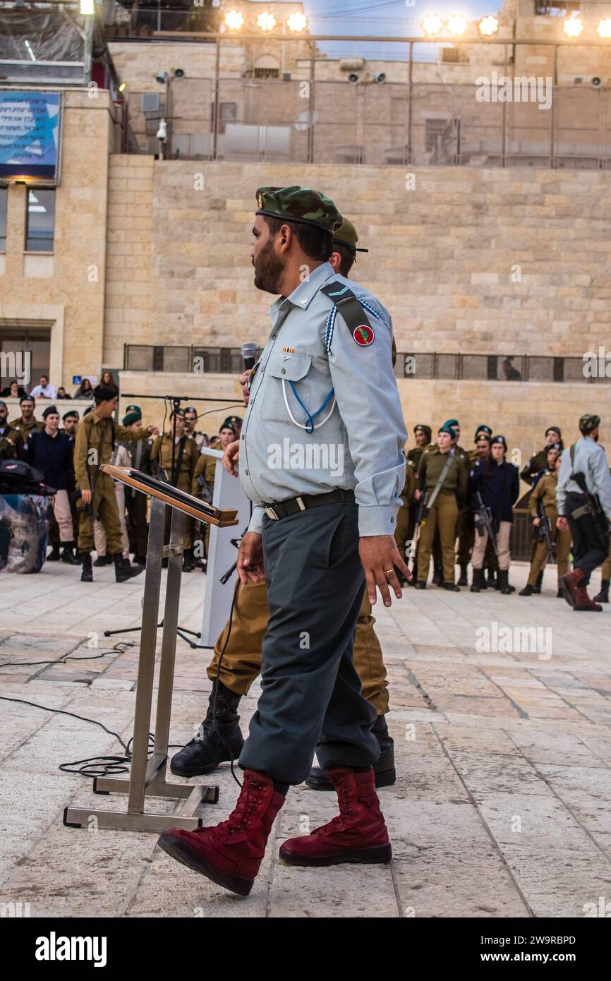 Induction ceremony for new graduates of the IDF officer school. The ...