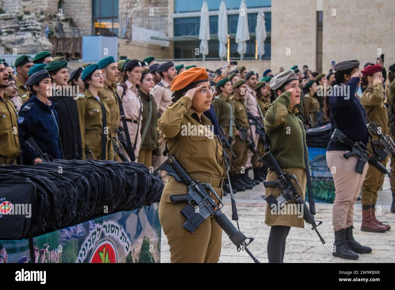Induction ceremony for new graduates of the IDF officer school. The ...