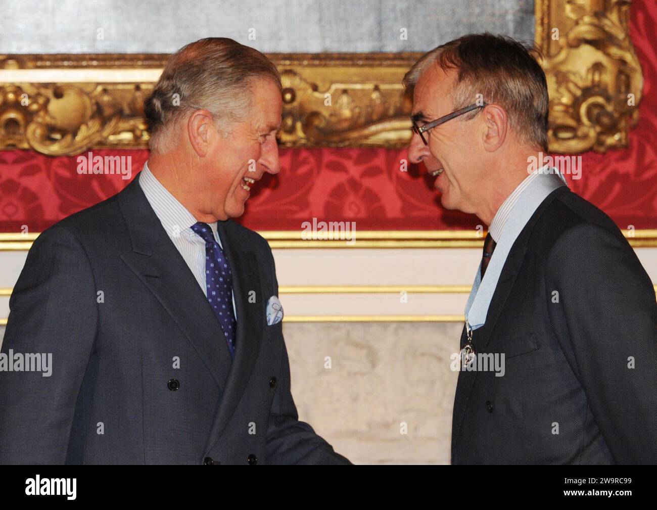 File photo dated 22/11/10 of King Charles III presenting Richard Broyd ...
