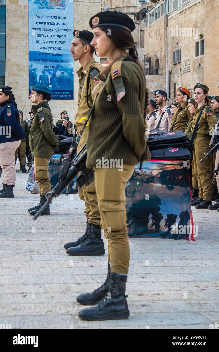 Induction ceremony for new graduates of the IDF officer school. The ...