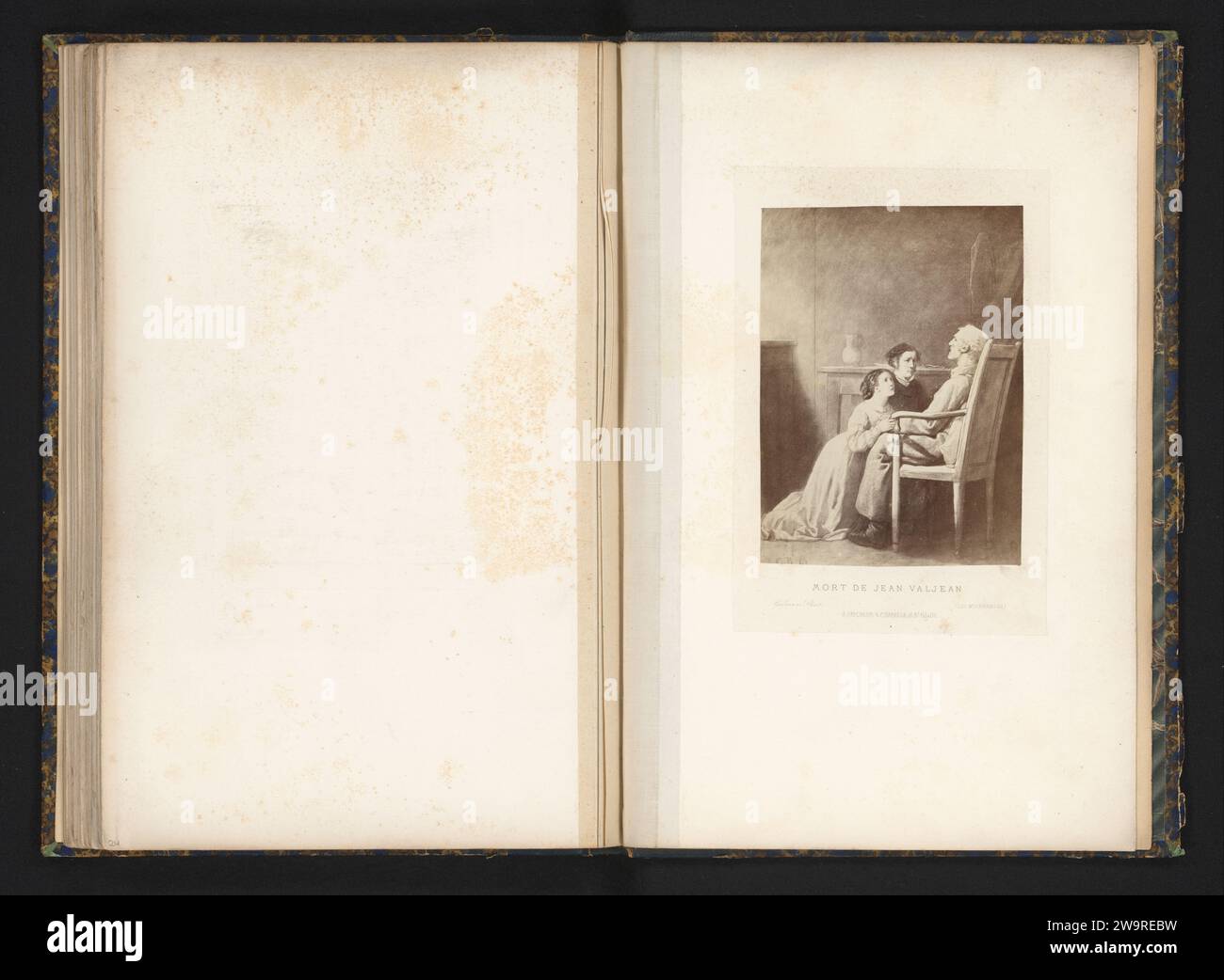 Photo production of a drawing of the death of Jean Valjean from Les ...