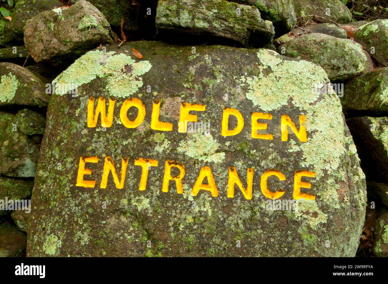 Wolf Den sign, Mashamoquet Brook State Park, Quinebaug and Shetucket ...
