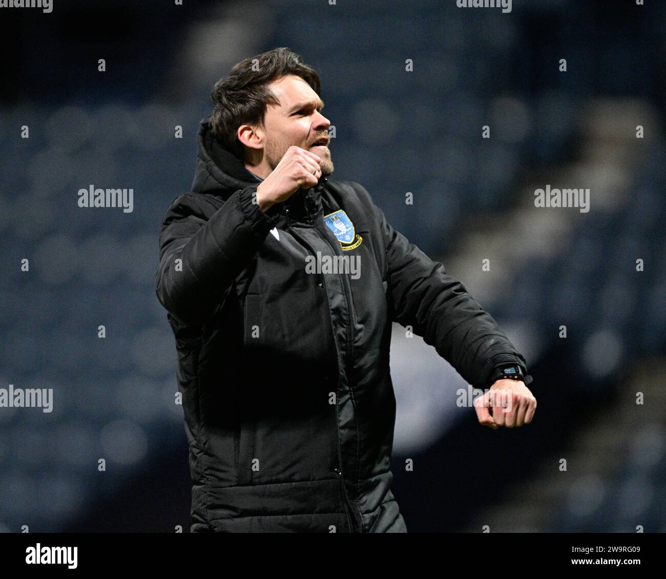 Danny Rohl manager of Sheffield Wednesday celebrates the full time ...