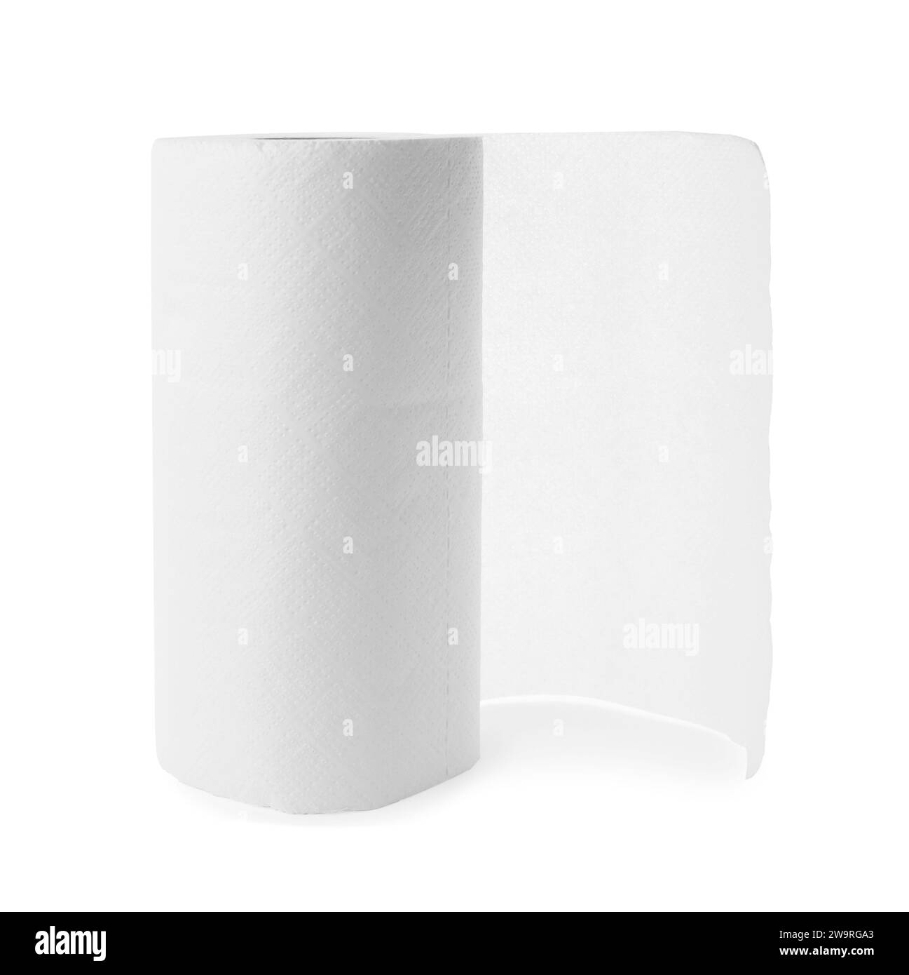 One roll of paper towels isolated on white Stock Photo - Alamy