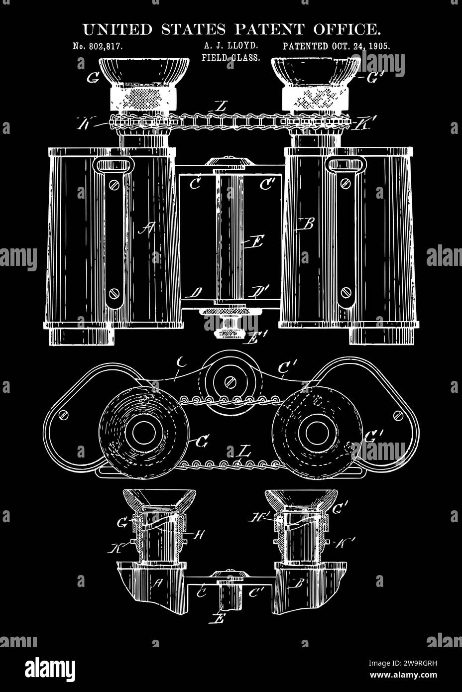 1905 Field Glass Patent Stock Vector Image & Art - Alamy