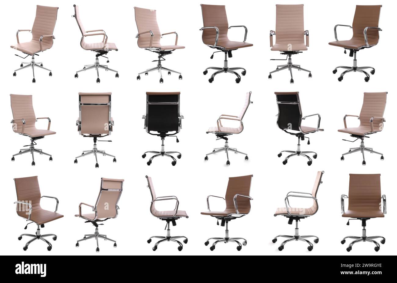 Different office chairs isolated on white, set Stock Photo - Alamy