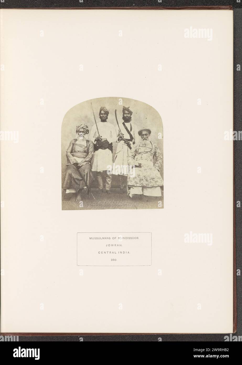 Portrait of four unknown men from Jaora, 1862 photograph Jaora ...