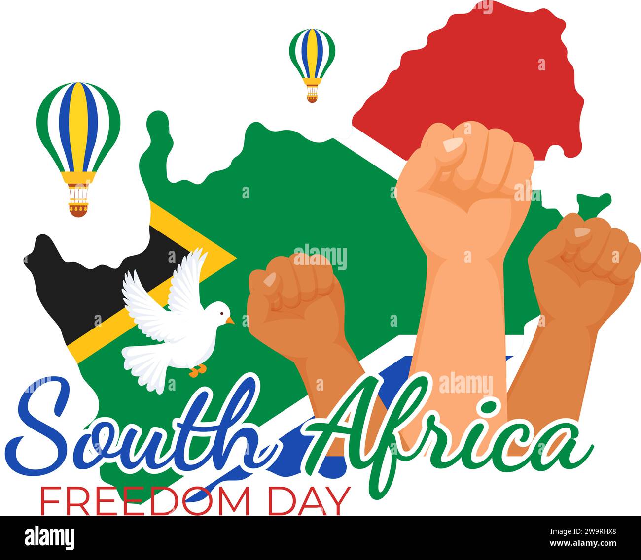 Happy South Africa Freedom Day Vector Illustration on 27 April with ...